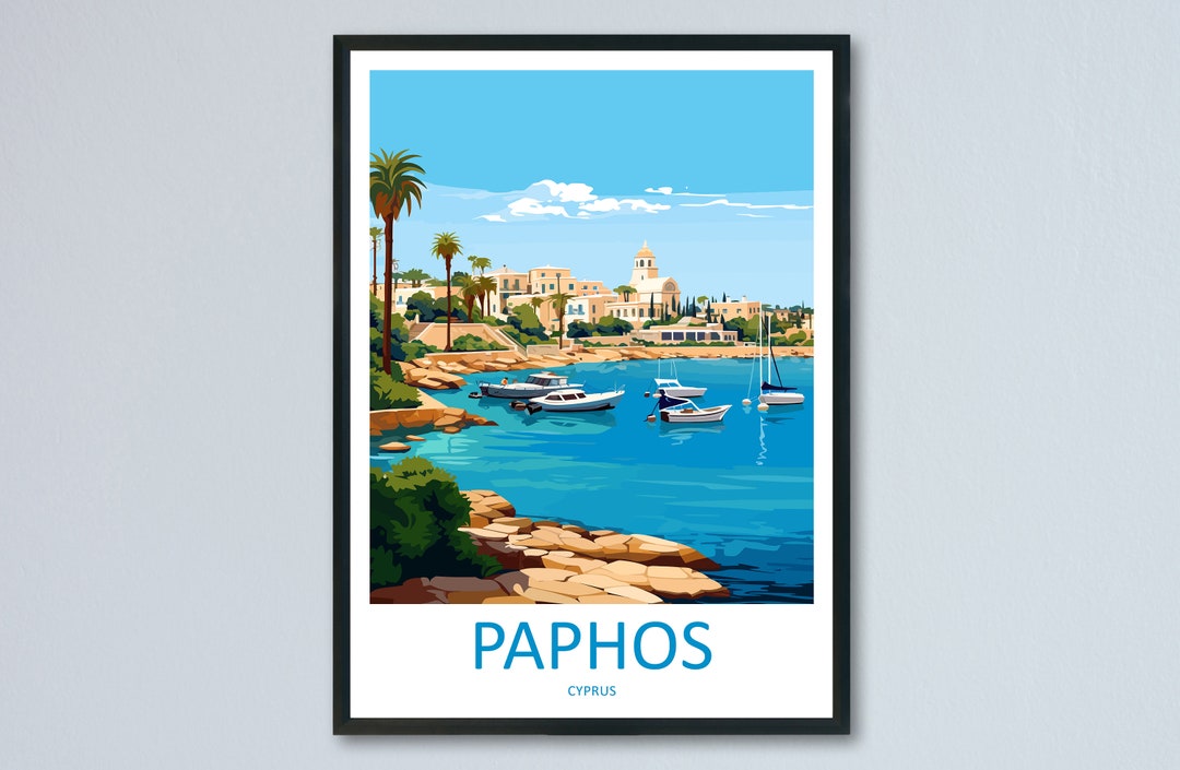 Paphos Travel Print Paphos Home Décor Cyprus Art Print Paphos Wall ...