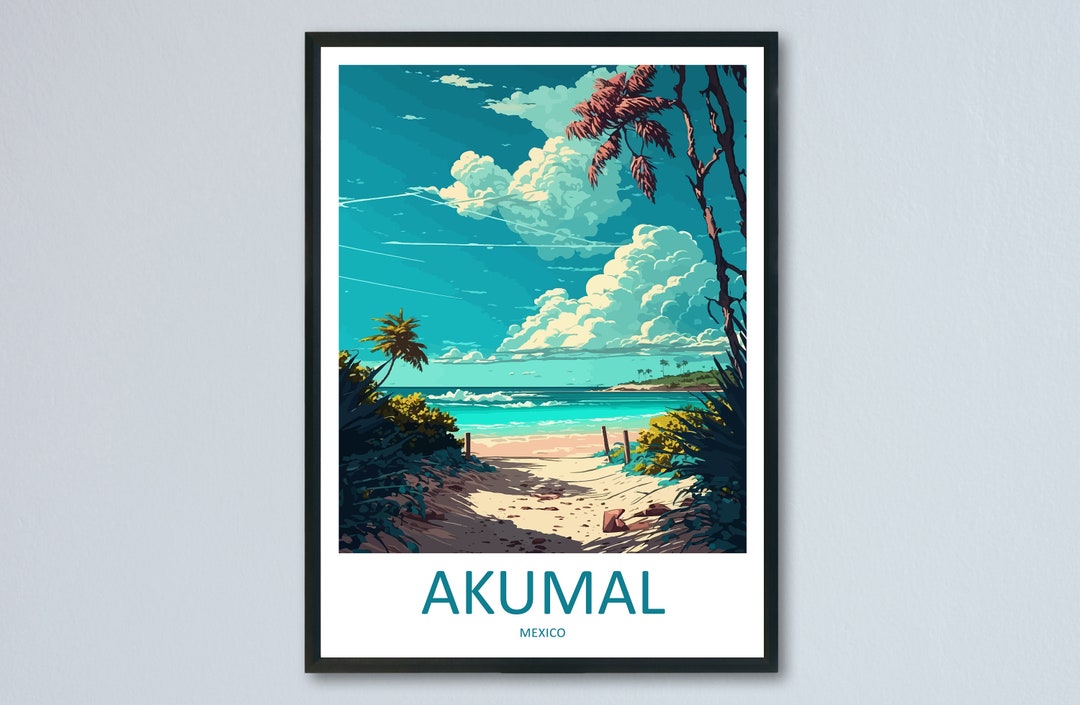 Akumal Travel Print Wall Art Akumal Wall Hanging Home Decoration Akumal ...