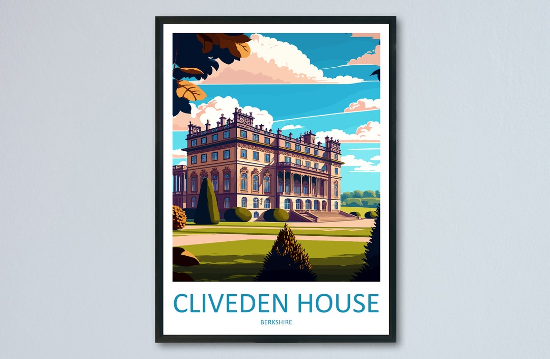 Cliveden House Travel Print Wall Art Cliveden House Wall Hanging Home ...