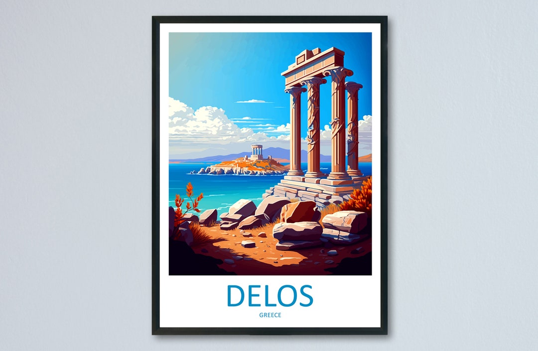 Delos Travel Print Wall Art Delos Greece Wall Hanging Home Decoration ...