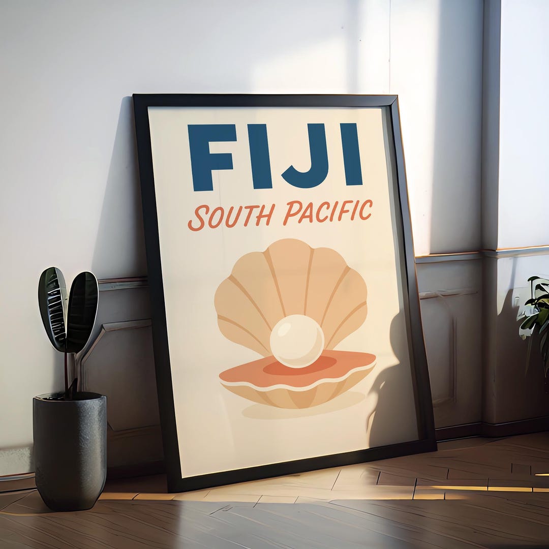 Fiji Preppy Poster Wall Art Fiji Wall Decor Home Décor Fiji Gift Fiji ...