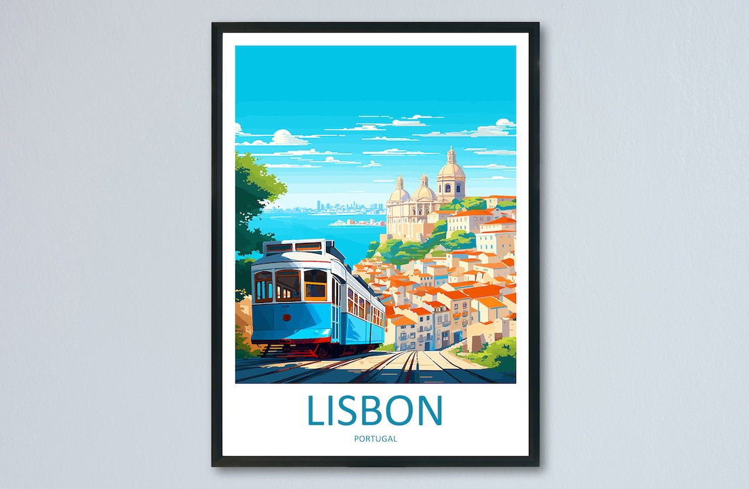 Lisbon Travel Print Wall Art Lisbon Wall Hanging Home Décor Lisbon Gift ...