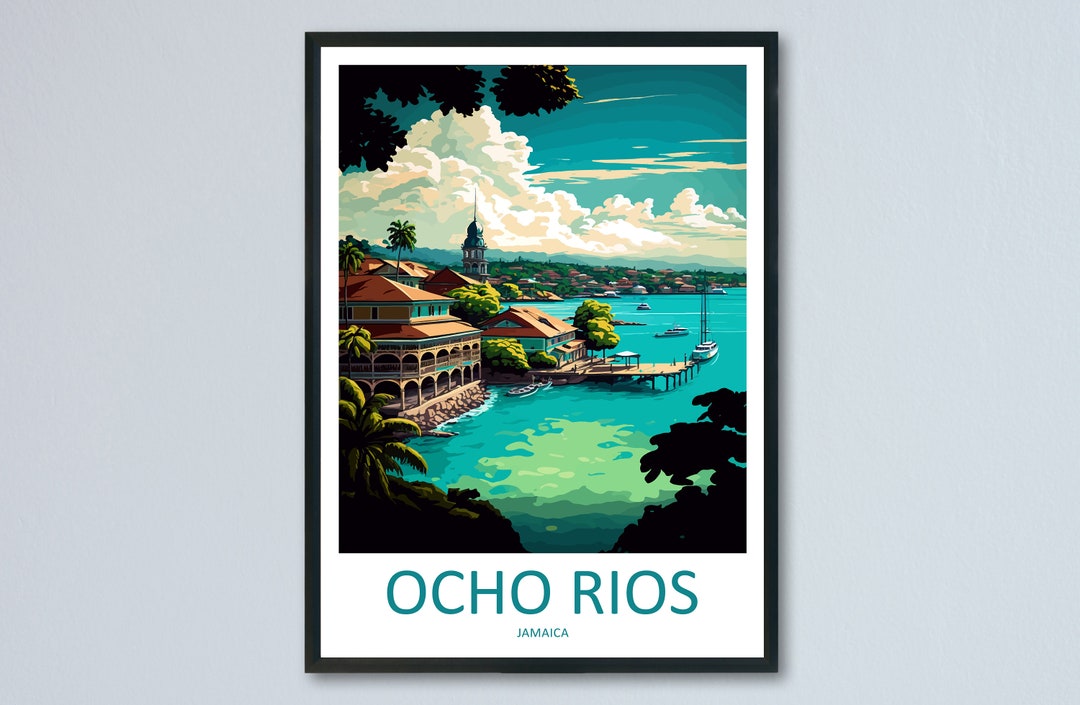 Ocho Rios Travel Print Wall Art Ocho Rios Wall Hanging Home Décor Ocho ...