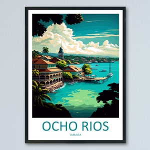 Ocho Rios Travel Print Wall Art Ocho Rios Wall Hanging Home Décor Ocho ...