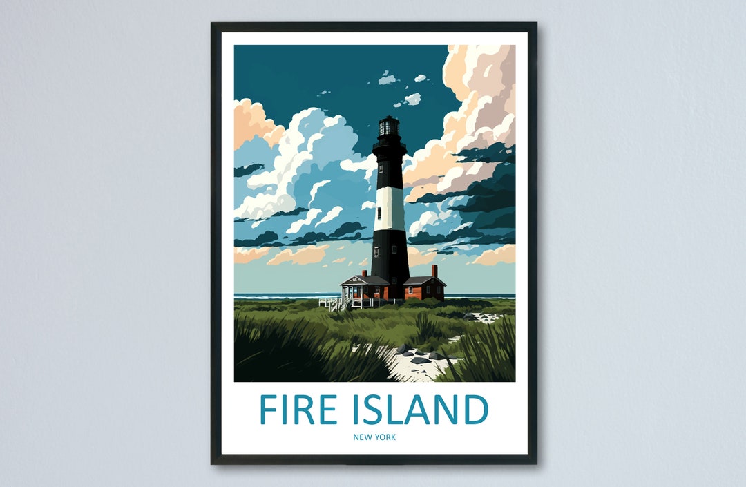Fire Island Travel Print Wall Art Fire Island Wall Hanging Home Décor ...