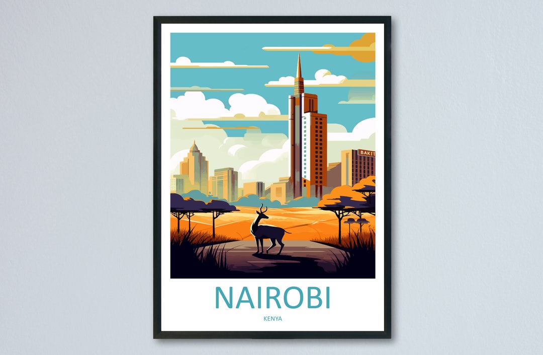 Nairobi Travel Print Wall Art Nairobi Wall Hanging Home Décor Nairobi ...