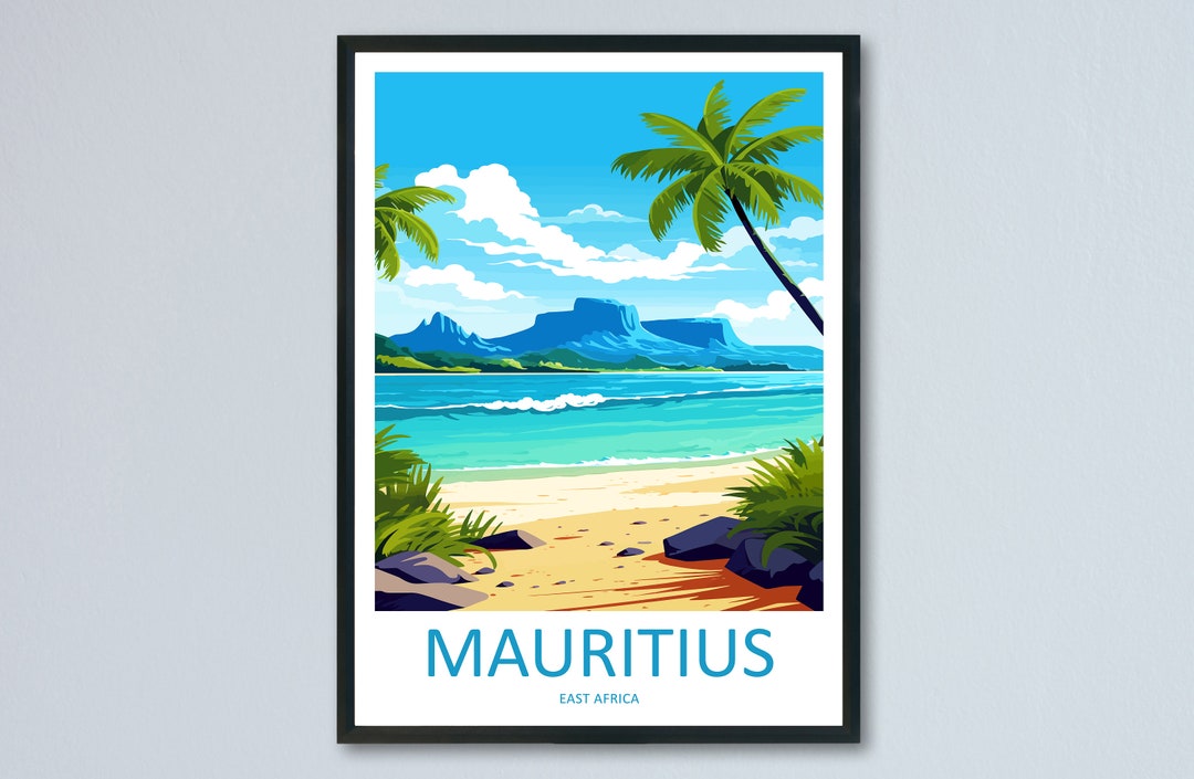 Mauritius Travel Print Wall Art Mauritius Wall Hanging Home Décor ...