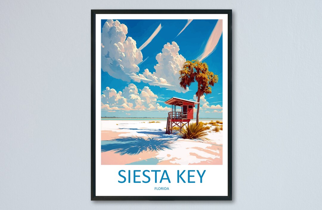 Siesta Key Travel Print Wall Art Siesta Key Wall Hanging Home Décor ...