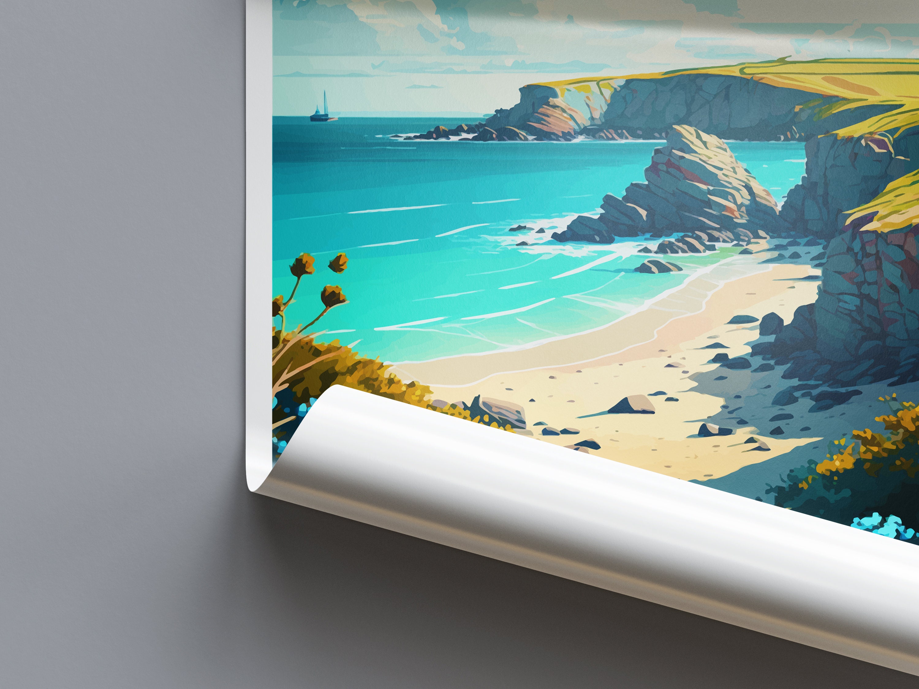 Cornwall Travel Print Wall Art Cornwall Wall Hanging Home Decoration ...