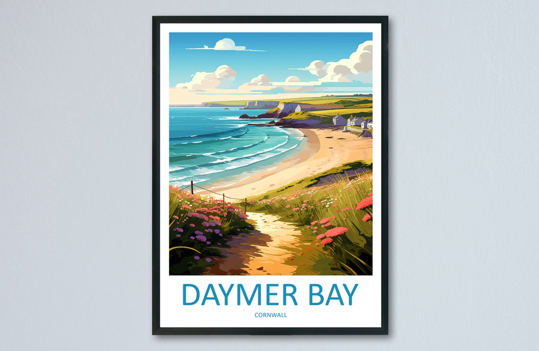 Daymer Bay Travel Print Wall Art Daymer Bay Wall Hanging Home Décor Daymer Bay Gift Art Lovers ...