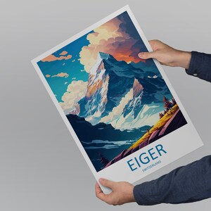 Eiger Travel Print Wall Art Eiger Wall Hanging Home Décor Eiger Gift ...