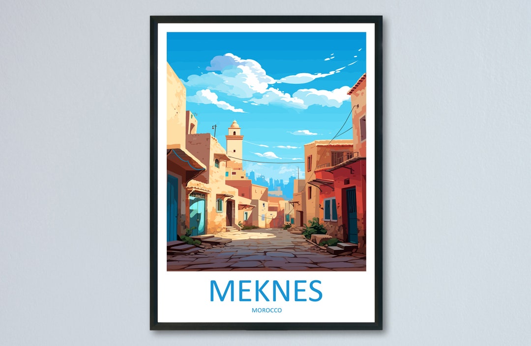 Meknes Travel Print Wall Art Meknes Wall Hanging Home Décor Meknes Gift ...