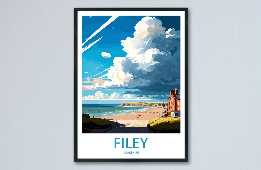 Filey Travel Print Wall Art Filey Wall Hanging Home Décor Filey Gift ...