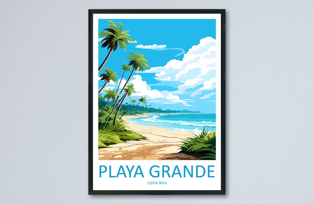 Playa Grande Travel Print Wall Art Playa Grande Wall Hanging Home Décor ...