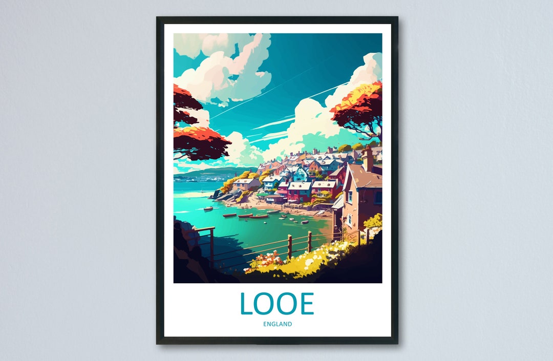 Looe Travel Print Wall Art Looe Wall Hanging Home Décor Looe Gift Art ...