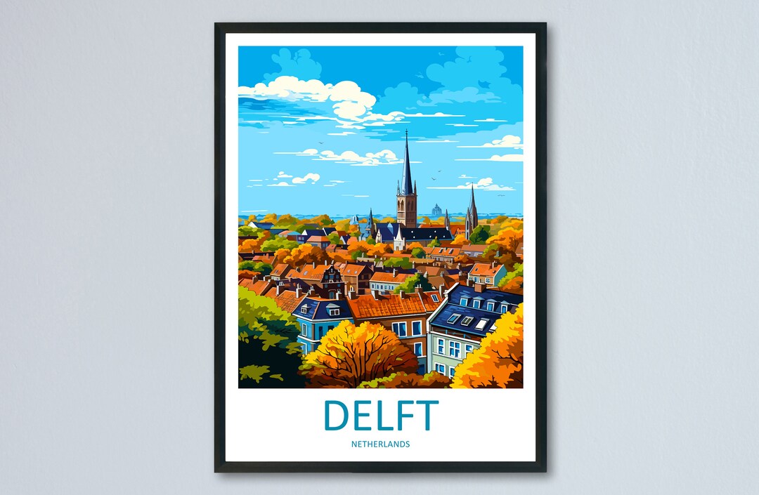 Delft Travel Print Delft Home Décor Delft Art Print Delft Wall Print ...