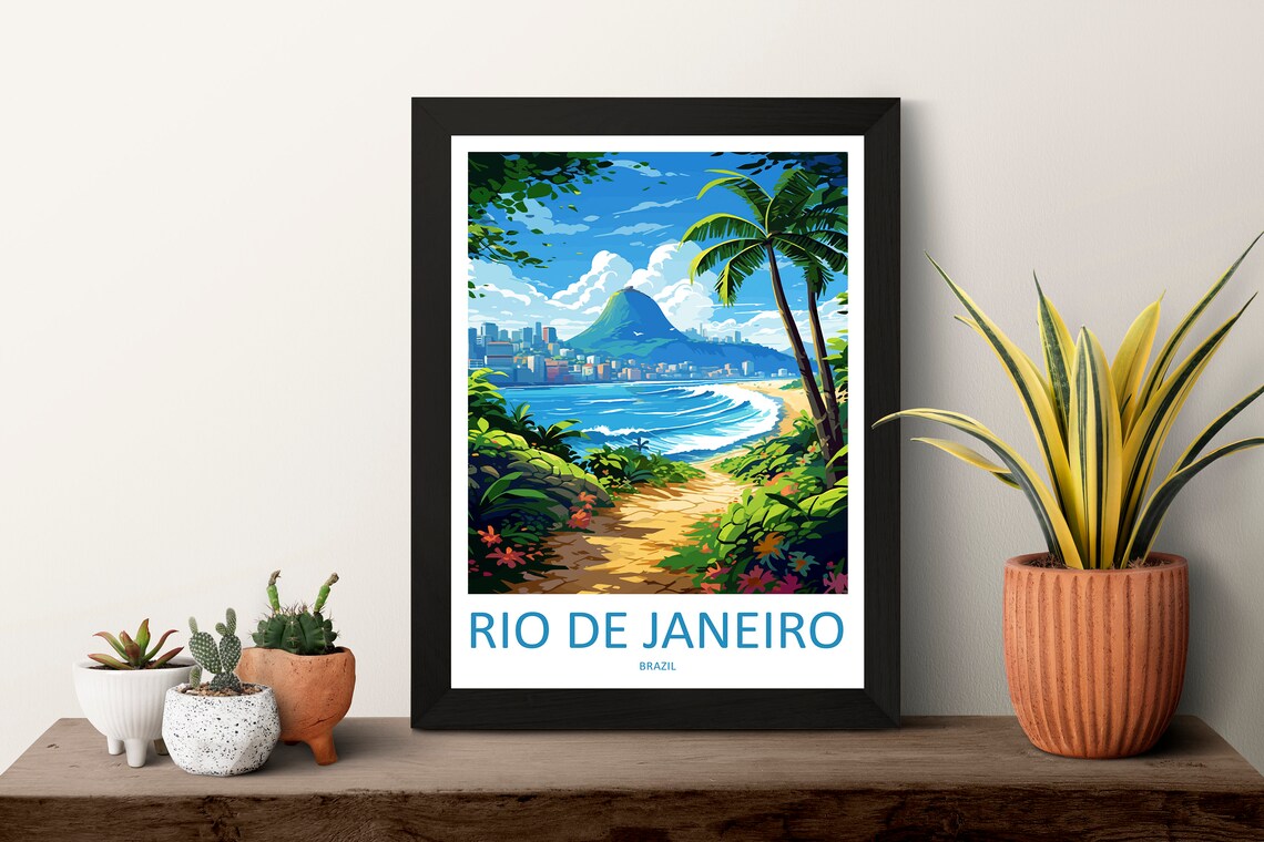 Rio De Janeiro Travel Print Wall Art Rio De Janeiro Wall Hanging Home ...