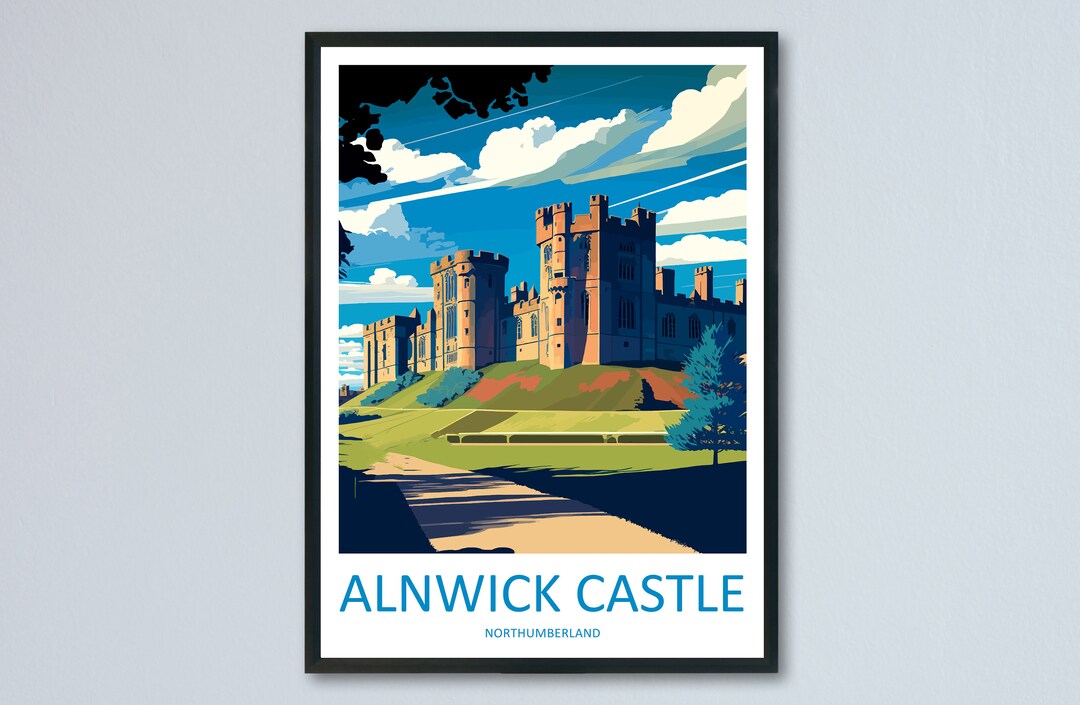 Alnwick Castle Travel Print Wall Art Alnwick Castle Wall Hanging Home ...