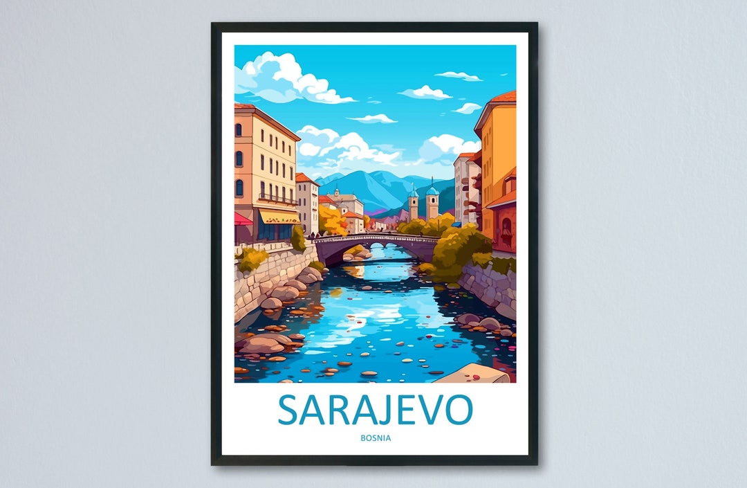 Sarajevo Travel Print Sarajevo Bosnia Home Décor Art Print Herzegovina ...