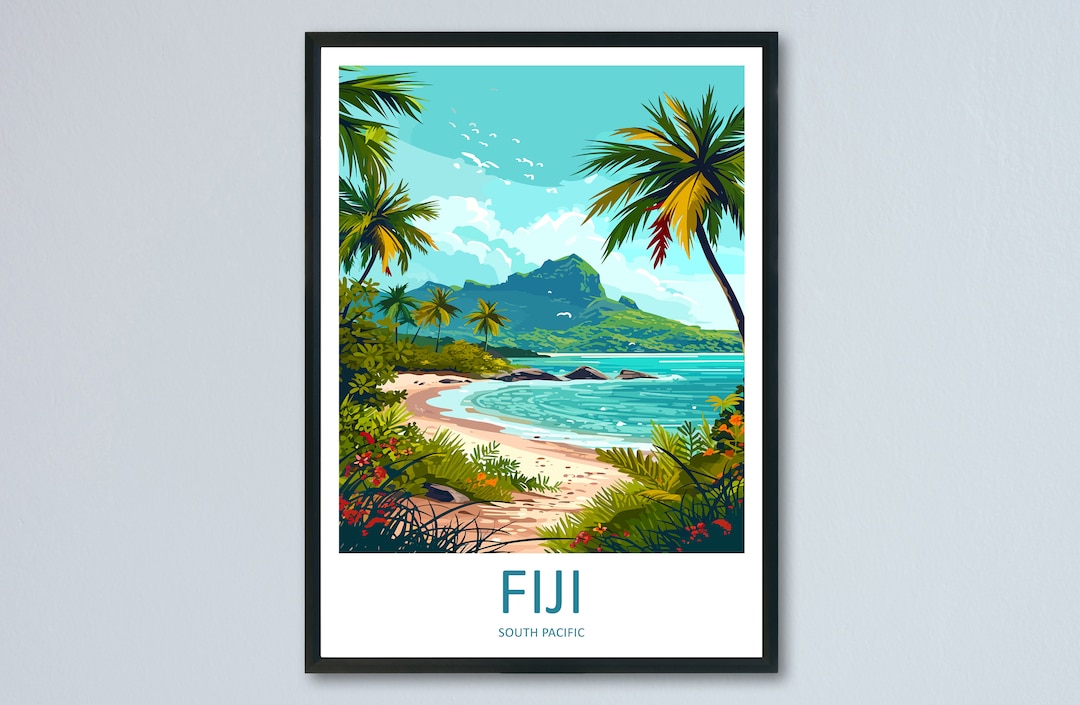 Fiji Travel Print Wall Art Fiji Wall Hanging Home Décor Fiji Gift Art ...