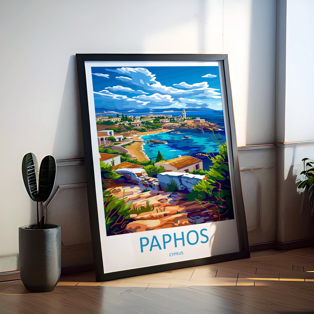 Paphos Travel Print Paphos Home Décor Cyprus Art Print Paphos Wall ...