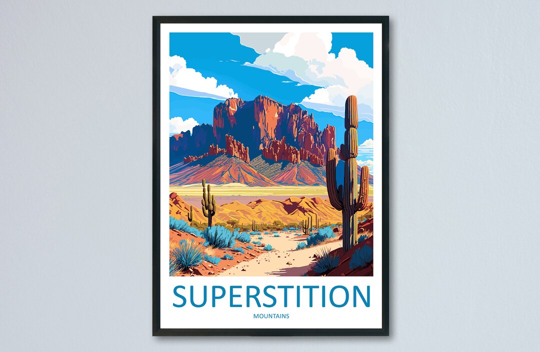 Superstition Mountains Travel Print Wall Art Superstition Mountains ...