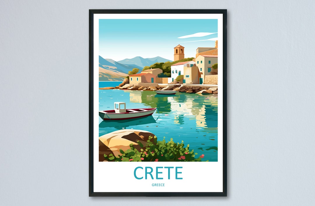 Crete Travel Print Wall Art Crete Greece Wall Hanging Home Decoration ...