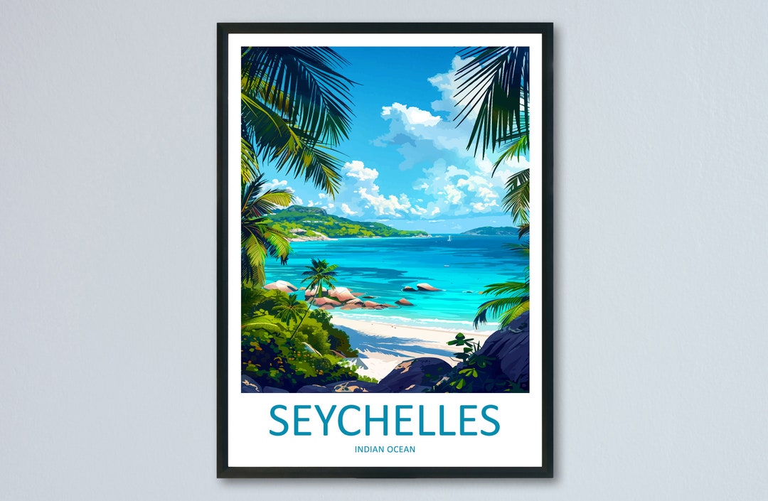 Seychelles Travel Print Wall Art Seychelles Wall Hanging Home Decoration Seychelles Gift Art ...