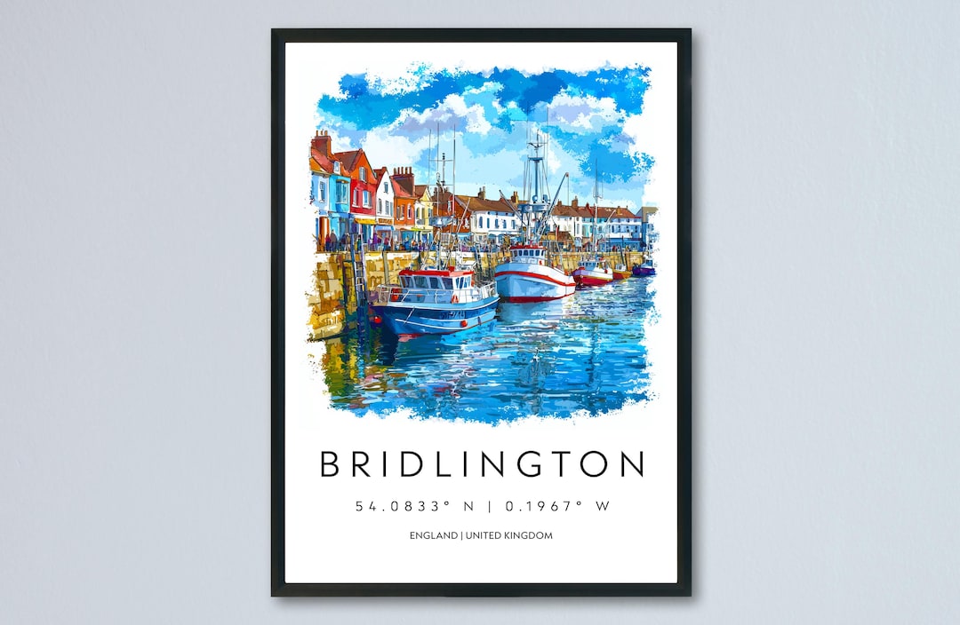 Bridlington Watercolor Poster Bridlington England Travel Print Wall Art ...