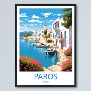 Paros Travel Print Wall Art Paros Greece Wall Hanging Home Decoration ...