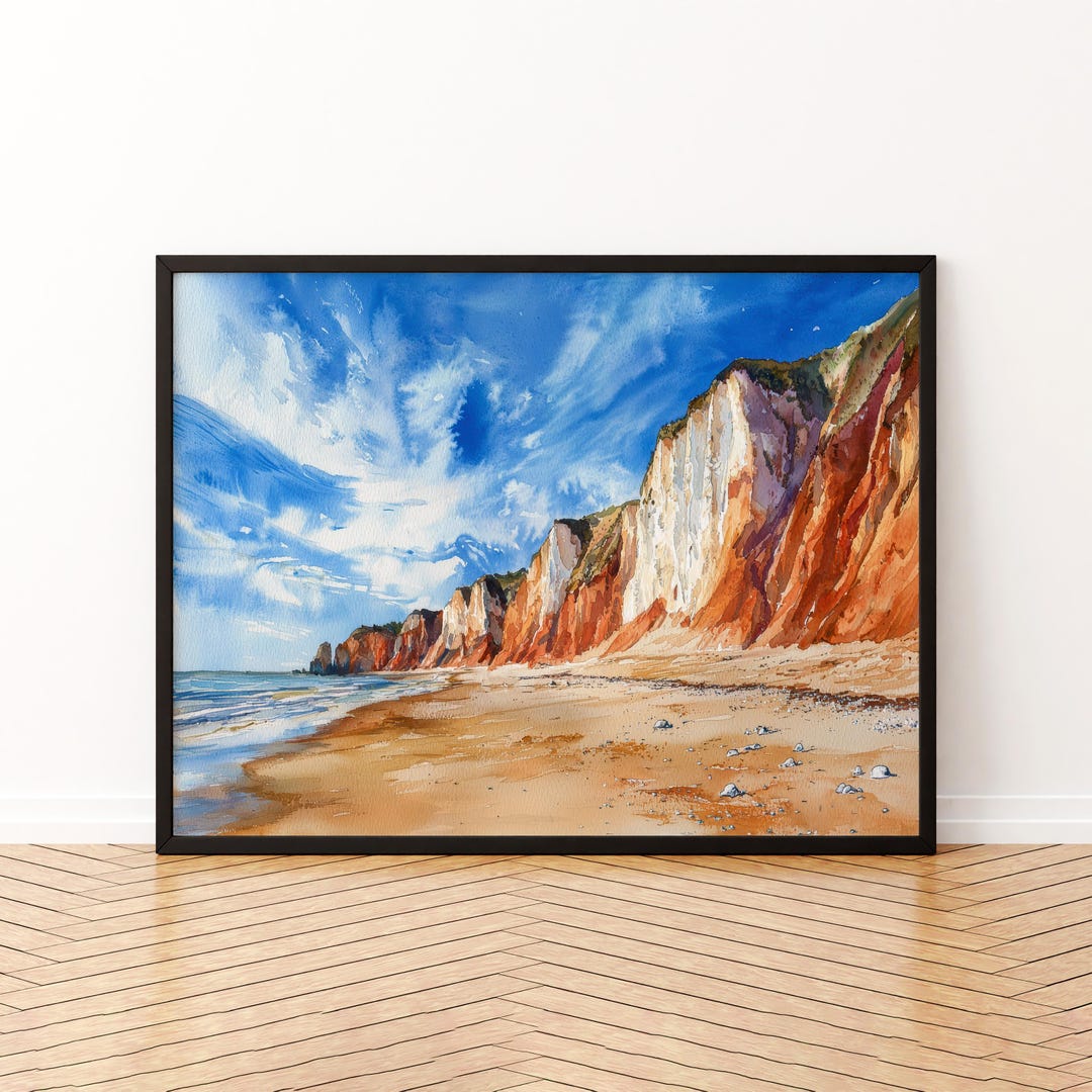 Norfolk Coast England Watercolor Poster Norfolk Travel Print Coastal ...