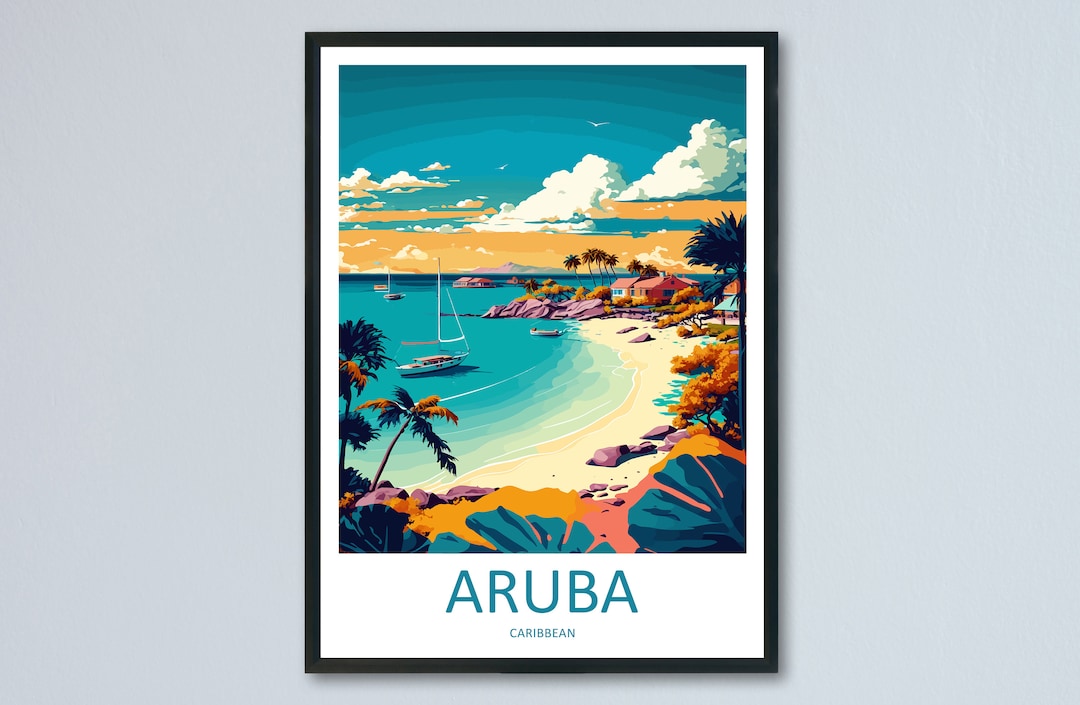 Aruba Travel Print Wall Art Aruba Wall Hanging Home Décor Aruba Gift ...