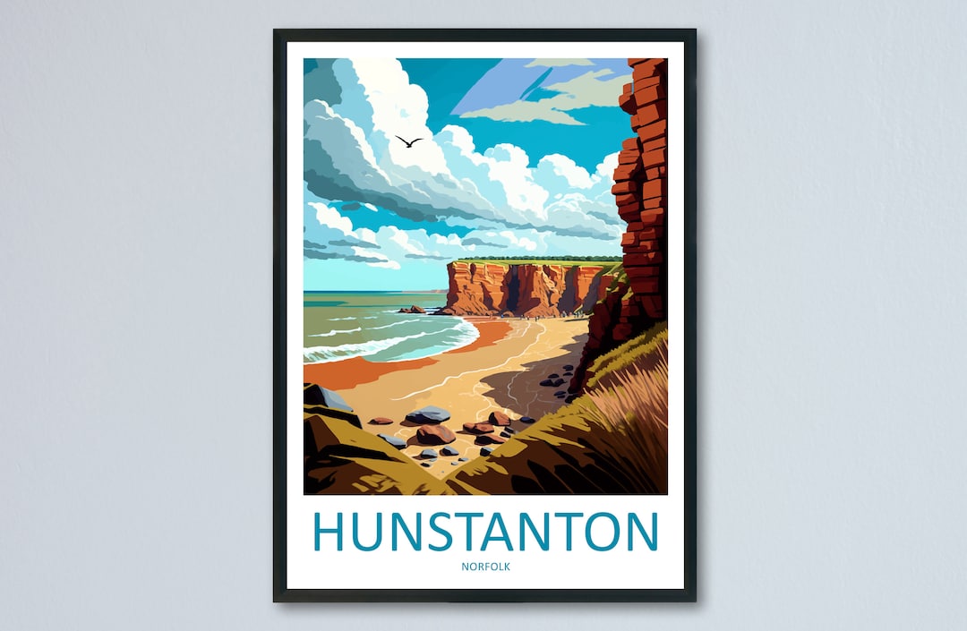 Hunstanton Cliffs Travel Print Wall Art Hunstanton Wall Hanging Home ...