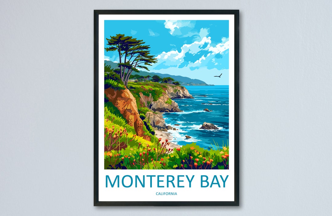 Monterey Bay Travel Print Wall Art Monterey Bay Wall Hanging Home Décor ...