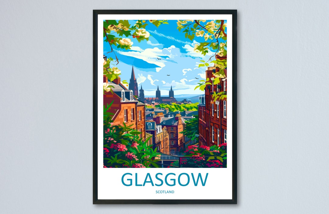 Glasgow Travel Print Wall Art Glasgow Wall Hanging Home Décor Glasgow ...