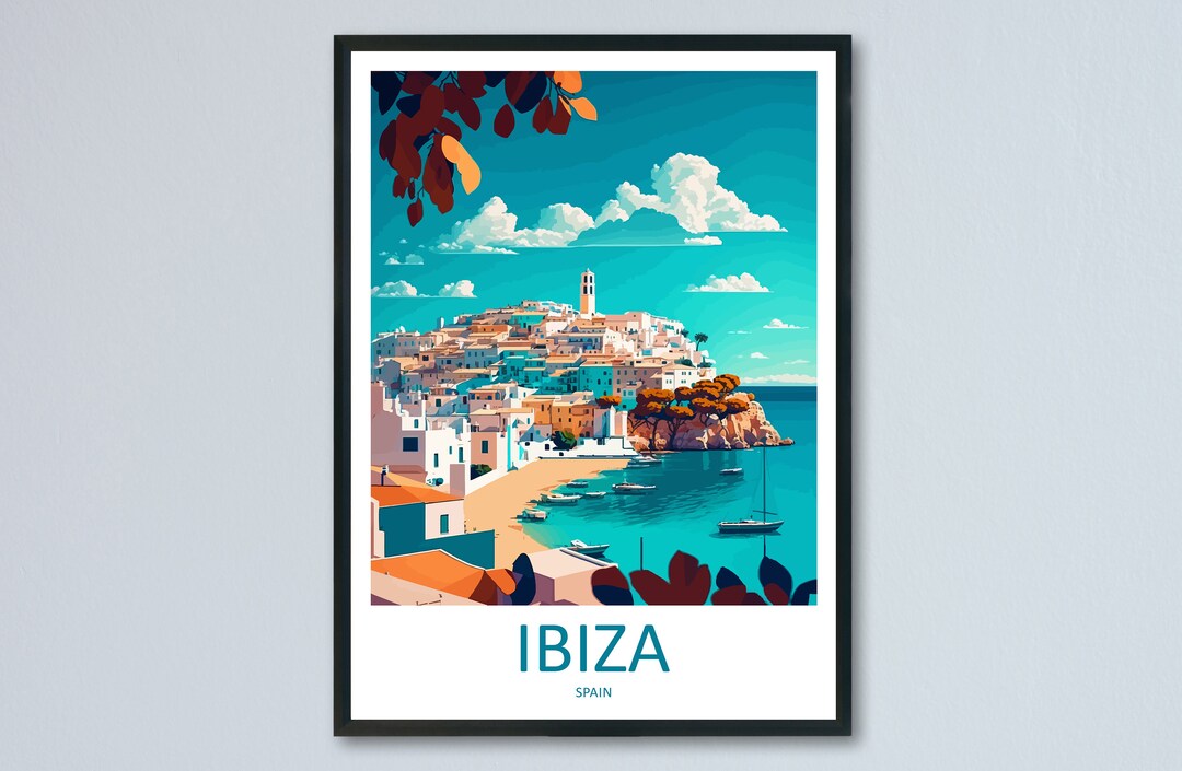 Ibiza Travel Print Wall Art Ibiza Wall Hanging Home Décor Ibiza Gift Art Lovers Spain Art Lover ...