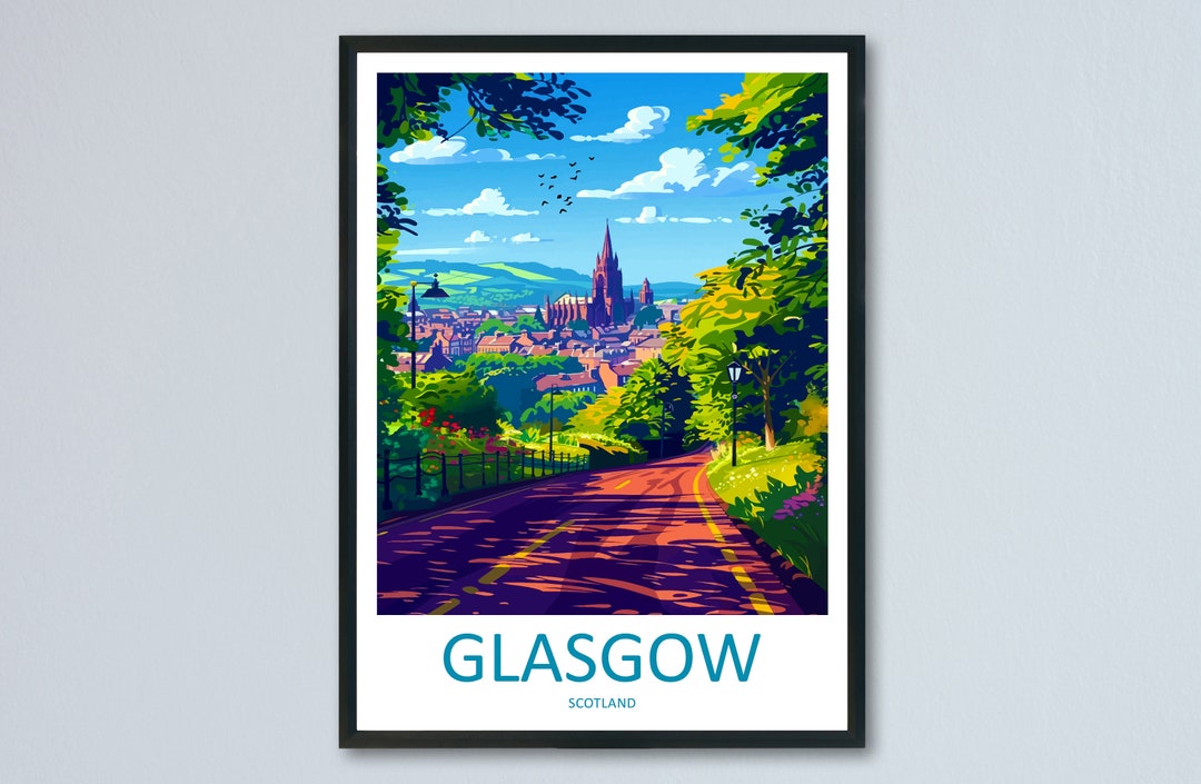 Glasgow Travel Print Wall Art Glasgow Wall Hanging Home Décor Glasgow ...