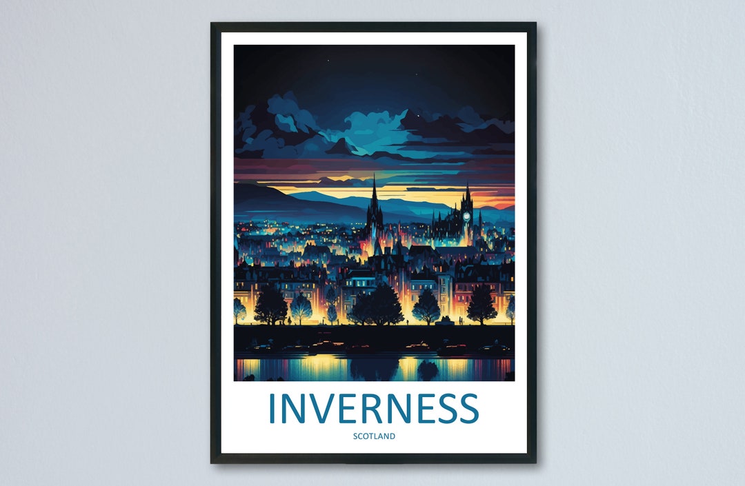 Inverness Cityscape Print Inverness Home Decor European City Art Print ...