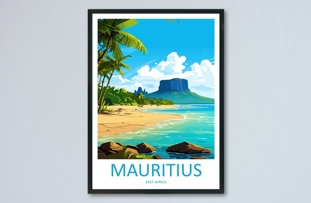 Mauritius Travel Print Wall Art Mauritius Wall Hanging Home Décor ...