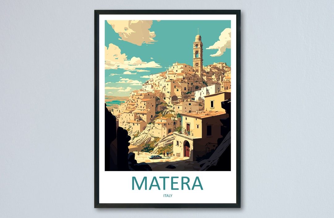 Matera Travel Print Wall Art Matera Wall Hanging Home Décor Matera Gift ...