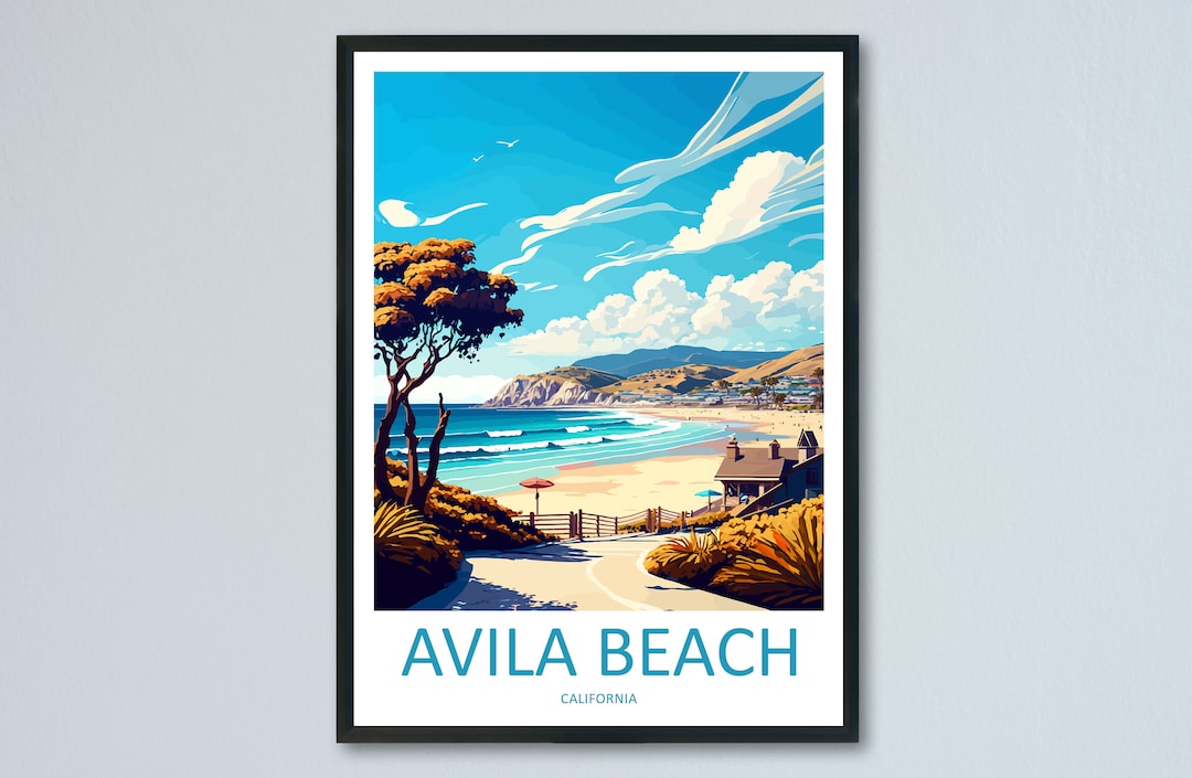 Avila Beach Travel Print Wall Art Avila Beach Wall Hanging Home Décor ...