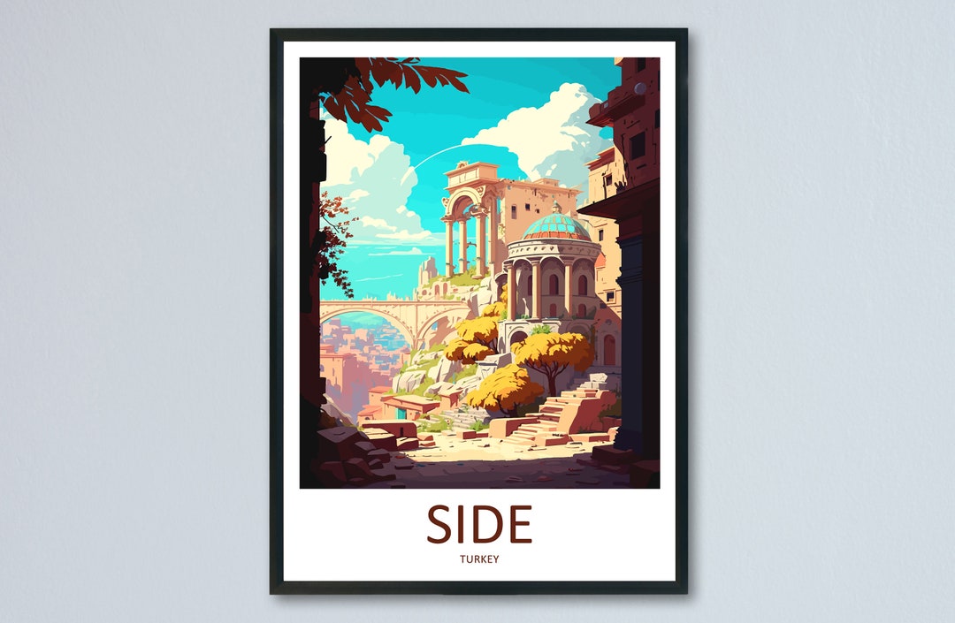 Side City Travel Print Wall Art Side City Wall Hanging Home Décor Side ...