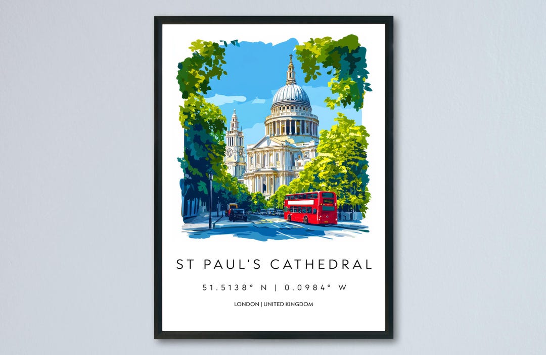 St Pauls Cathedral Watercolor Poster St Pauls Cathedral London Travel ...