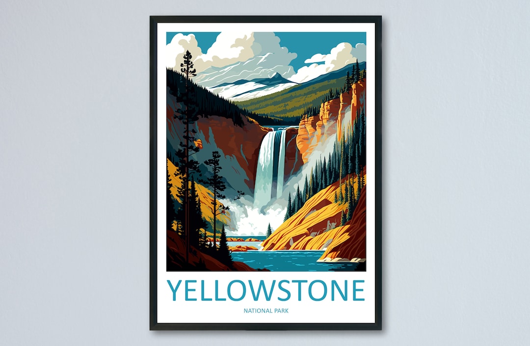 Yellowstone National Park Travel Print Wall Art Yellowstone National ...