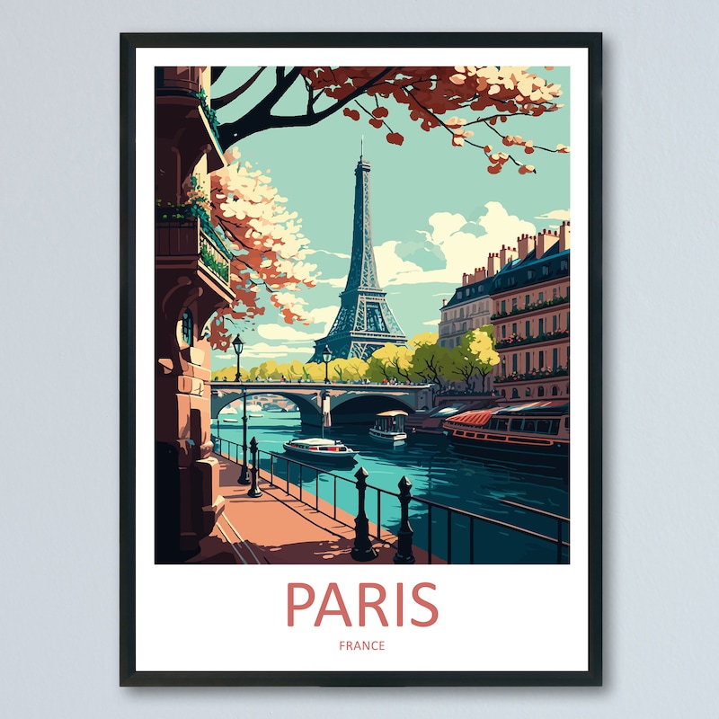 Paris Travel Poster - Etsy