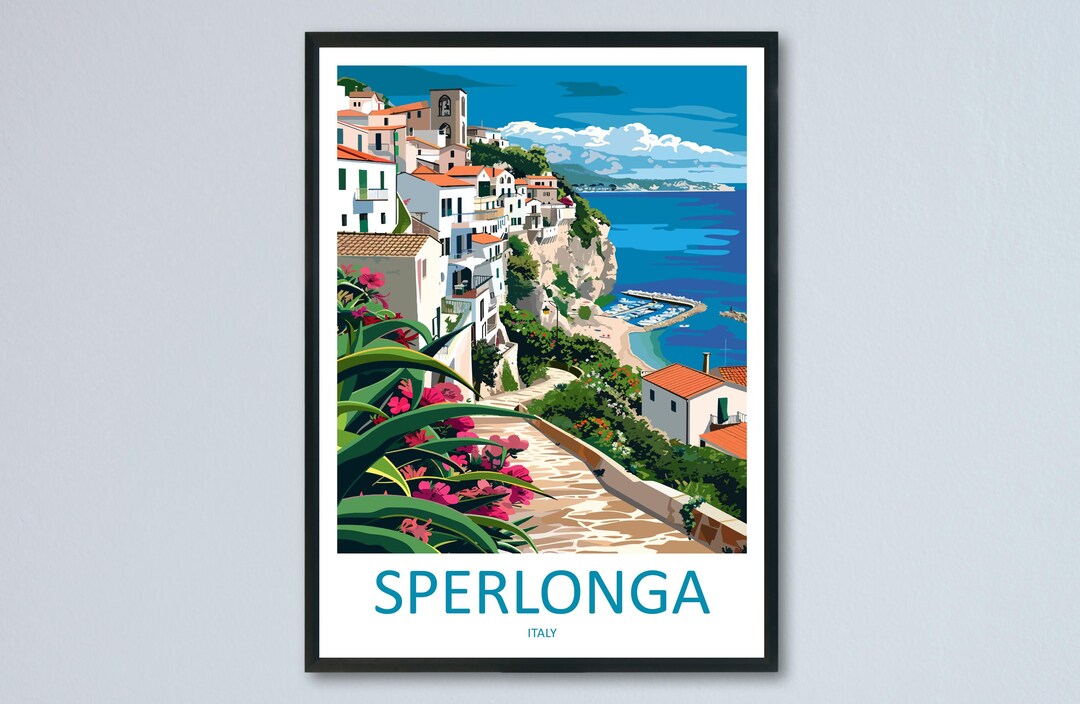 Sperlonga Travel Print Wall Art Sperlonga Spain Wall Hanging Home Décor ...