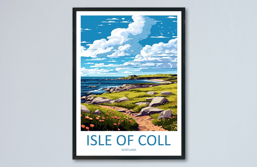 Isle of Coll Travel Print Wall Art Isle of Coll Wall Hanging Home Décor ...