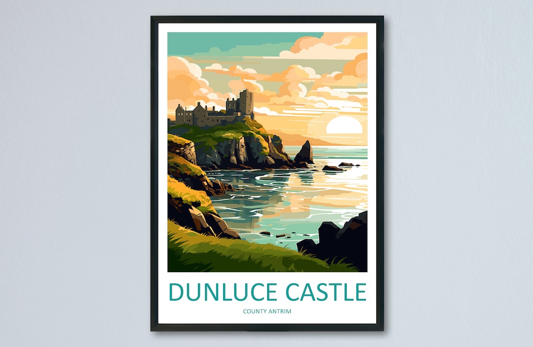 Dunluce Castle Travel Print Wall Art Dunluce Castle Wall Hanging Home ...