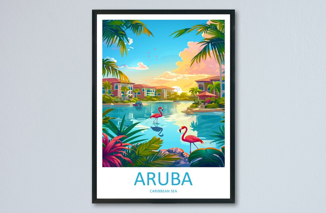 Aruba Travel Print Wall Art Aruba Wall Hanging Home Décor Aruba Gift ...