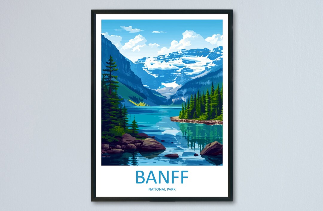 Banff National Park Travel Print Wall Art Banff Wall Hanging Home Décor ...
